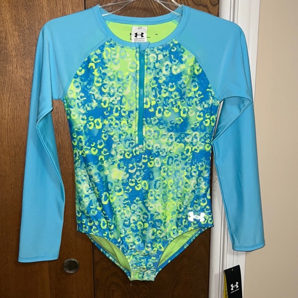 Under Armour | Swim | Nwt Under Armour Blue Green Long Sleeve Rashguard ...